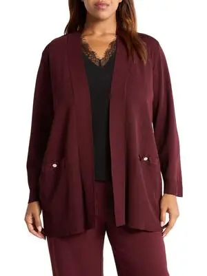 Anne Klein Open Front Longline Cardigan - Barolo