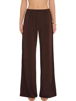 Amanda Uprichard Mariko Wide Leg Pants - Cocoa