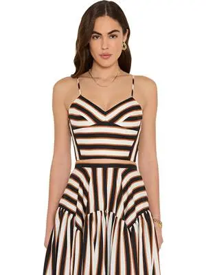 Amanda Uprichard Spencer Cropped Striped Top - Ivory Combo