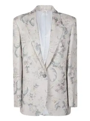 FORTE_FORTE Tailored Printed Blazer - No