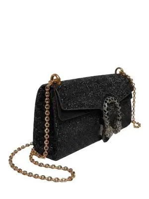 Gucci Dionysus Crystal Medium Shoulder Bag - Black
