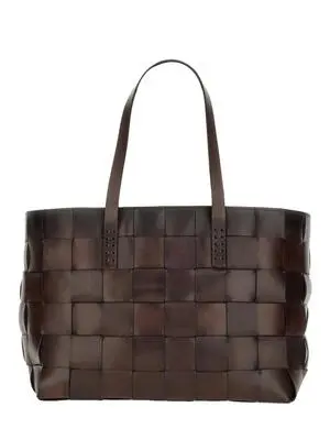 Dragon Diffusion Double-handle Woven Handbag - Brown