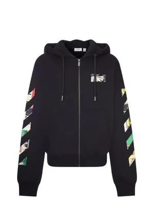 Off-White Industrial Arrow Zip-up Hoodie - Black