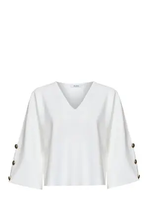 Max Mara V-neck Cropped Jumper With Button Detail - No
