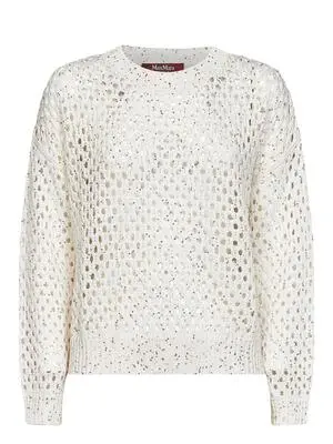 Max Mara Sequinned Boxy Jumper - White