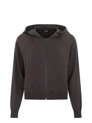 Max Mara Long-sleeved Hooded Sweatshirt - Black