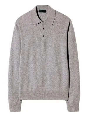 NILI LOTAN Jovan Cashmere Polo Sweater - Gray