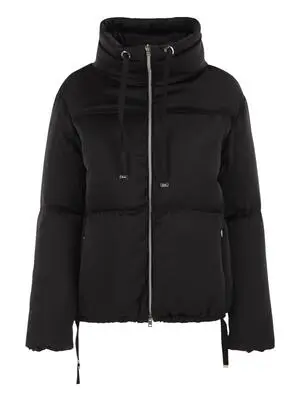 Herno High-neck Padded Down Jacket With Drawstring Collar - Black