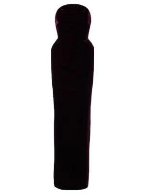 MUGLER Velvet Bustier Gown - Wine Red