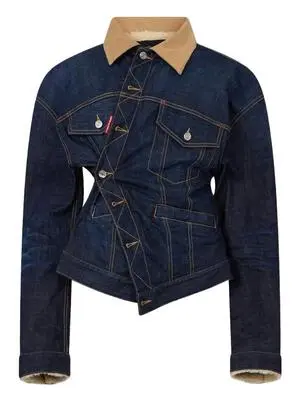 Dsquared2 Dark Urban Wrap Oversized Denim Jacket - Blue