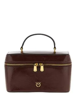 PINKO Pinko Crumpled Effect Leather Handbag With Gold Tone Hardware