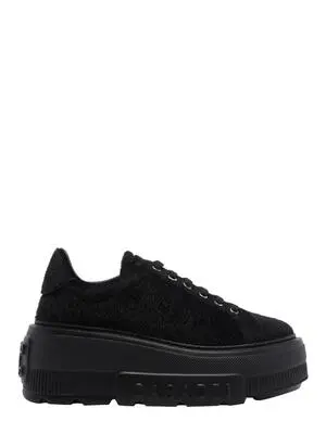 Casadei Platform Lace-up Sneakers - Black