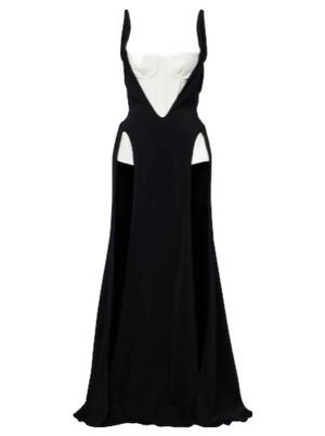 MUGLER Re/edit Jeu De Paume Crêpe Gown - Black