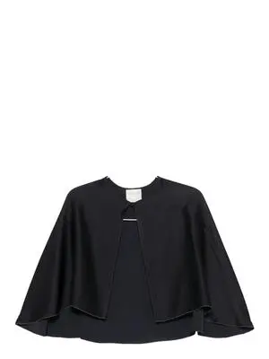 FORTE_FORTE Satin-finish Cape-style Shirt - Night