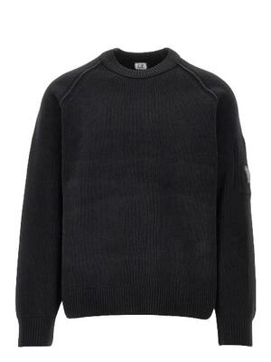 C.P. COMPANY Knitted Sweater With Lens Pocket - Black