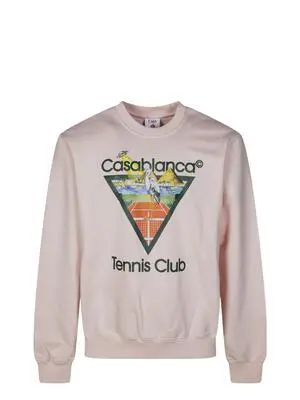 Casablanca Long Sleeve Sweatshirt With Printed Graphic - Nude