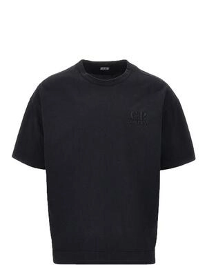 C.P. COMPANY Logo-embroidered T-shirt - Black