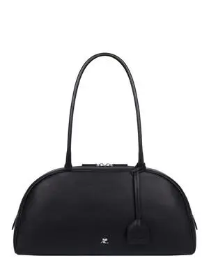COURREGES Curved Zip Shoulder Bag - Black