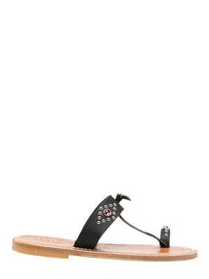 K.JACQUES Embellished Toe-strap Sandals - Black