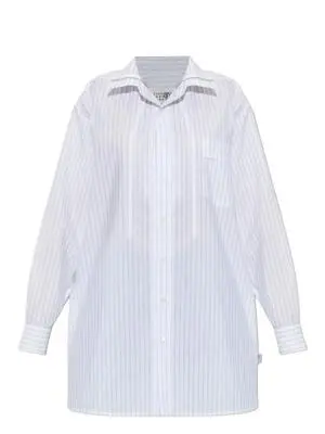 MAISON MARGIELA Striped Long Sleeve Shirt - Light Blue