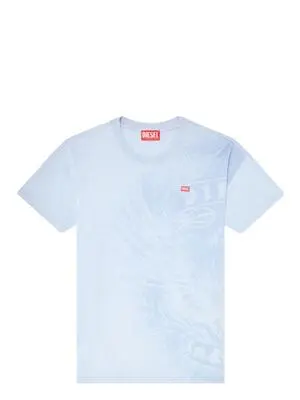 DIESEL® Logo-print Jersey T-shirt - Light Blue