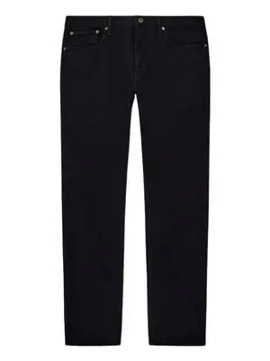 Emporio Armani Button Detailed Straight Leg Jeans - Black