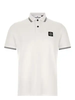 Stone Island Short-sleeved Polo Shirt - White/black
