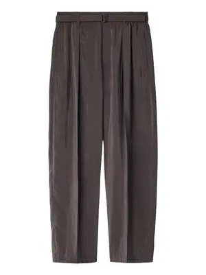 LEMAIRE Belted Relaxed Dry Silk Pants - Licorice