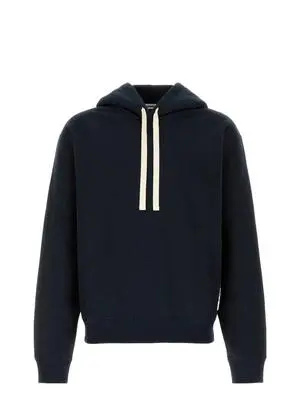 JIL SANDER Drawstring Hooded Sweatshirt - Black