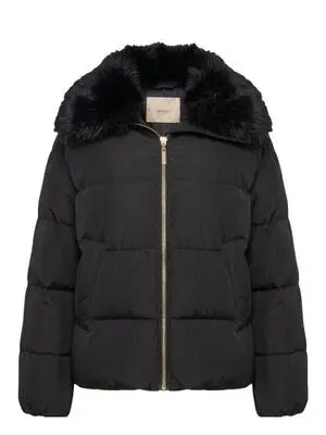 TWINSET Quilted Zip-up Down Jacket - Black