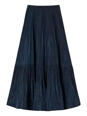 TWINSET Pleated Ruffle Hem Skirt - Black