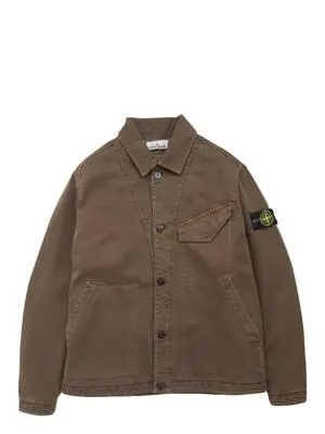 Stone Island Casual Shirt Jacket With Lapel Collar And Button Closure - Brown