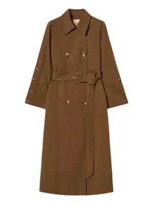 TWINSET Long-sleeved Belted Trench Coat - Brown