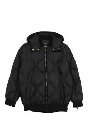 Pinko Padded Bomber Jacket With Hood - Black