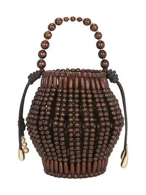 Cult Gaia Lanterna Top Handle Bag In Brown - Walnut