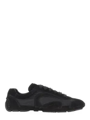 Prada Montecarlo Re-edition 2005 Suede And Nylon Sneakers - Black