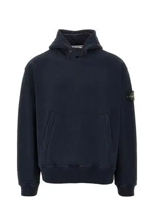 Stone Island Cotton French Terry Hoodie - Blue