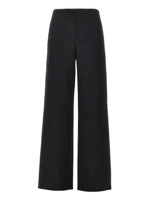Gucci Wool Twill Wide Leg Pants - Black