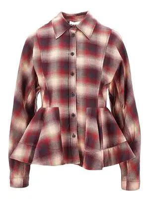GANNI Cotton Flannel Shirt - Multicolor