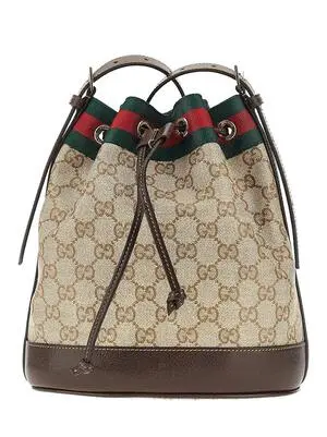 Gucci GUCCI Coated GG Fabric Mini Bucket Bag Beige