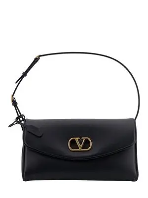Valentino Garavani Devain Leather Shoulder Bag - Black