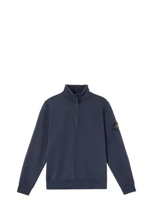Stone Island Cotton Sweatshirt With Logo Patch - Blue
