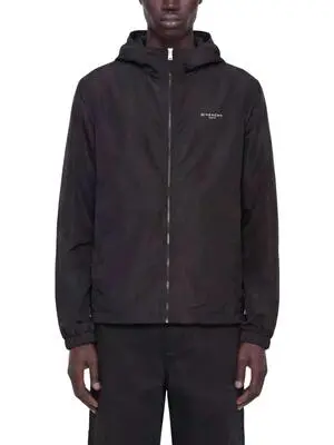 Givenchy Logo-print Hooded Windbreaker - Black