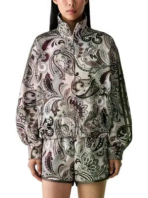 Adidas Paisley Print High Neck Track Jacket - Neutrals