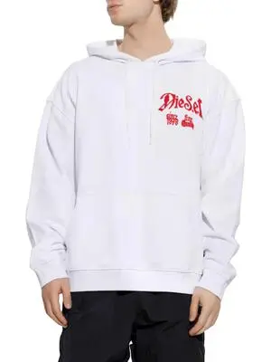 DIESEL® Graphic Print Hoodie - White