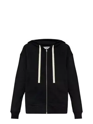 JIL SANDER Logo-print Zip-up Hoodie - Black