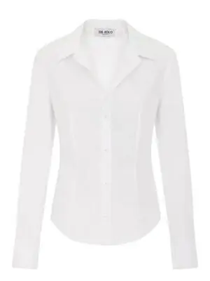 Attico Logo Embroidered Reinforced Shoulder Shirt - White