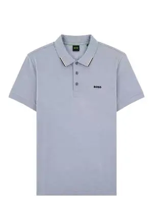 Hugo Boss Monogram-pattern Polo Shirt - Grey