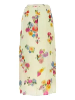 MARANT ETOILE Vanille Floral-print Mid Skirt - Neutrals
