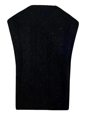 P.a.r.o.s.h Cable-knit Sequin-embellished Vest - Black